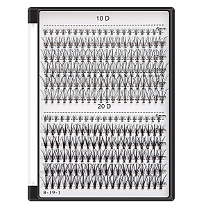 Bodermincer 10D 20D 240pcs Cluster Eyelash Extensions 8-9-10-11-12mm Mixed/ 10-11-12-13-14mm Mixed/12-13-14-15-16mm Mixed Eyelash Clusters Lash Extension Individual Lashes for Self Application