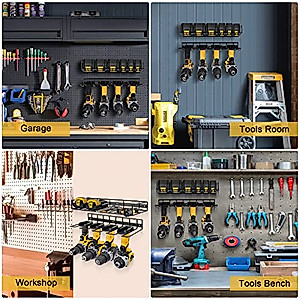 Jeasor Heavy Duty Floating Power Tool Organizers, Metal Holder Wall Mount Storage Rack for Tools, Utility and Sturdy Drill Rack, Multifunctional Garage Tool Rack(4 Pack)