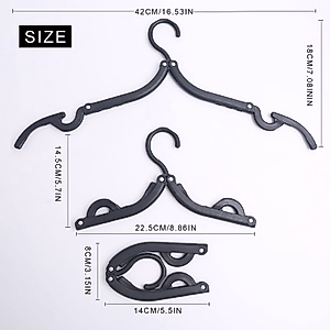 12 Pcs Black Travel Hangers - Portable Folding Clothes Hangers Travel Accessories Foldable Clothes Drying Rack for Travel