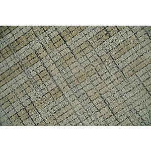 Artisan's Arc Checkered Scandinavian Hand Made Blended Wool Flatwoven Area Rug, Camel, Beige and Gray, 8x10 | KE16810