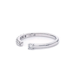 14k White Gold Lab-Grown Diamond Wedding Band Open Ring (1/3 cttw, F-G Color, VS-SI Clarity) Size 7