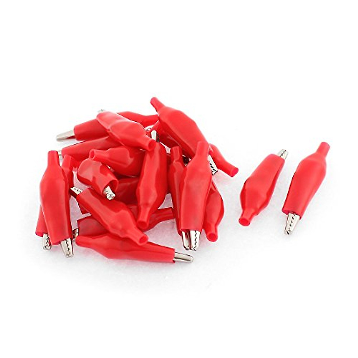 IIVVERR 20pcs Red Cover Electric Test Crocodile Alligator Clips Clamps (20pcs cubierta roja prueba eléctrica cocodrilo cocodrilo Clips abrazaderas