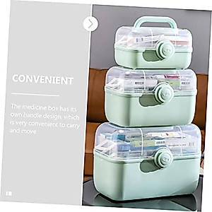 KICHOUSE Large Capacity Multi Medicine Organizer Box Lockable Storage Box for Family Use Home Medicine Box with Detachable Tray for Emergency Supplies