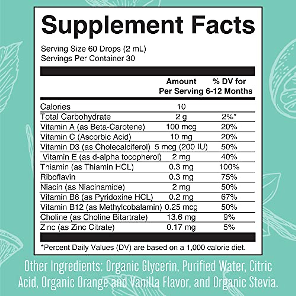 Multivitamin & Multimineral for Infants by MaryRuth's | USDA Organic | Sugar Free | Liquid Vitamins for Babies 6-12 Months | Immune Support & Overall Wellness | Vegan | Non-GMO | 2 Fl Oz