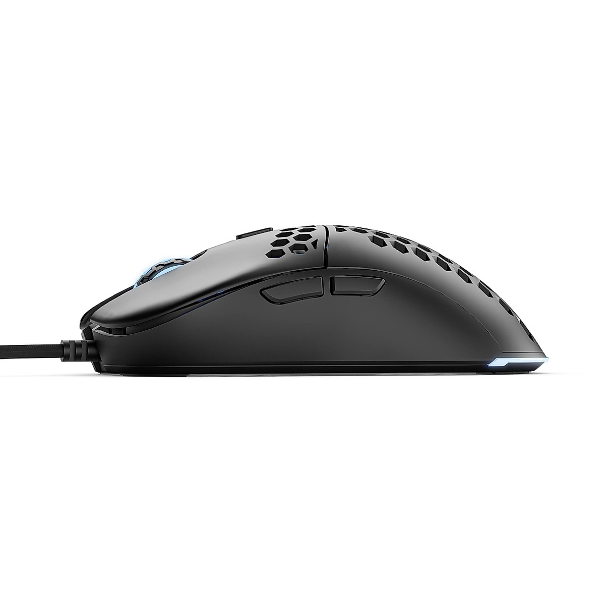 Rukario Ronin X PC Gaming Mouse (Shadow Black, Wired) - Ultra Lightweight Symmetrical Honeycomb Shell | RGB Led | PTFE Glides | Pixart 3360 Sensor | 6 Buttons | Weight 63G | Adjustable Settings