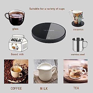 Lemiyoo Coffee Mug Warmer for Desk, Smart Coffee Cup Warmer Plate, Beverage Warmer Auto Shut Off，Candle Warmer Electric for Tea ，Gifts for Birthday,Christmas, Family (Black)