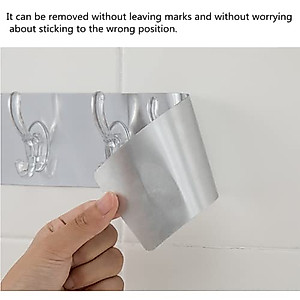 Heavy Duty 30lb(max) Self Adhesive Multi-Function Hooks Wall Clothes Tree(Silver)