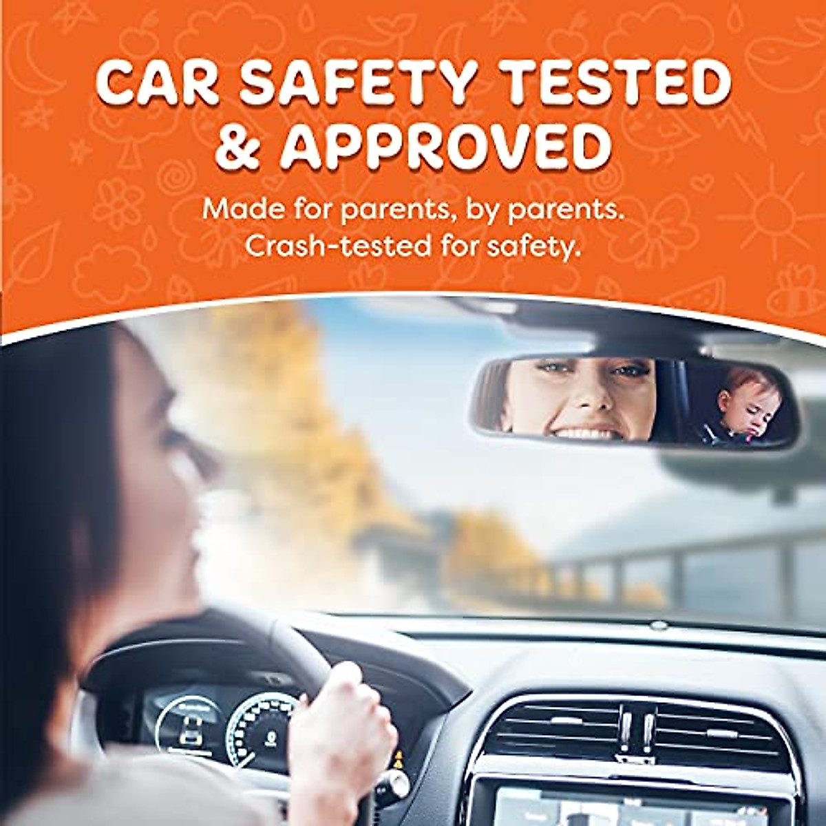 So Peep Adjustable Baby Car Mirror - Extra Large Backseat Safety Mirrors with Wide-Angle View and Headrest Straps for Rear-Facing Infant Car Seats - Newborn Essentials﻿