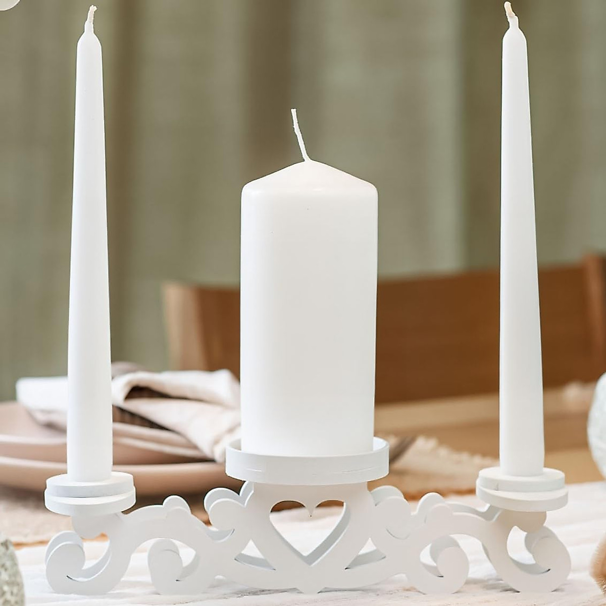 Heart Unity Candle Holder for Wedding Candles for Ceremony - Unity Candle Holders Candles Holder for Wedding Ceremony - Unity Candle Stand Bride and Groom Centerpiece