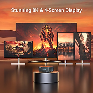 GEEKOM Mini PC AS6, AMD Ryzen 9 6900HX, AMD Radeon 680M Graphics, 32GB DDR5+1TB PCIe Gen 4 SSD Mini Computers Windows 11 Pro Desktop Computer Support Wi-Fi 6E/Bluetooth 5.2/USB 4.0/2.5Gbps LAN/8K