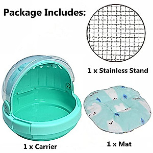 Bird Carrier with Handle - Parrot Carrier Lightweight Portable Pets Suitcase Transparent Breathable Warm Nest Bed for Parakeet Macaw Cockatiels Conure Lovebird Parrot Birds Accessories (Green)