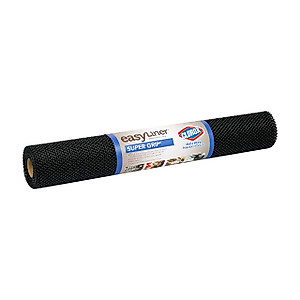 Duck Brand 284150 Super Grip Easy Liner Shelf Liner with Clorox, 20 inches x 6-Feet, Black