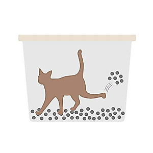 Richell PAW TRAX Top Entry Cat Litter Box in Brown, Hooded Cat Litter Pan with Scoop