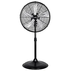 Tornado - 20 Inch High Velocity Metal Oscillating Pedestal Fan - Commercial, Industrial Use - 3 Speed - 5000 CFM – 1/6 HP – 6.6 FT Cord - UL Safety Listed