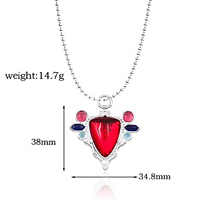SONGCHANGJEWELRY JJBA JOJO Anime Red Stone of Aja Necklace - JoJo Jolyne Jotaro Anime Cosplay Accessories for Fans - Christmas Gifts for Women Men(Red Stone of Aja Necklace)