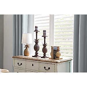 Creative Co-Op Resin Pineapple Table Lamp with Linen Shade, Distressed Gold