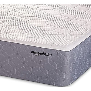 Amazon Basics Cooling Gel Memory Foam Mattress, Medium-Firm, CertiPUR-US Certified, 10 inch, Full Size, White/Gray