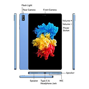FILY F8 Android12 Tablet, 8 inch Tablet, 4GB+128GB Storage, Quad-Core Processor, 2.0Ghz, Full Metal Cover, Bluetooth5.2, Google GMS Tablet, 5G/2.4G Wi-Fi, HD Touch Screen, USB-C Fast Charge (Blue)