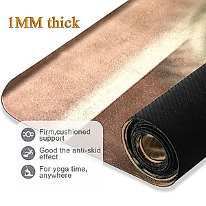 GOODOLD Funny Horse Yoga Mat, 71 x 26 Inch Non-slip Yoga Mats Folding Travel Exercise Mat Indoor Outdoor Gym Pilates with Storage Bag for Women Men