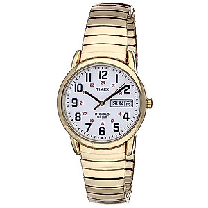 Timex Men's T20471 Easy Reader 35mm Gold-Tone Stainless Steel Expansion Band Watch