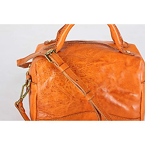 Ancicraft Shoulder Bags For Women Leather Handbags Yellow brown Top Handle Crossbody Bag Purse For Her Fashion