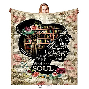 A Girl Loves Books Fleece Throw Blanket - Super Soft Fuzzy Warm Cozy Flannel Blanket Quilt for Winter Bedding Couch Sofa Home Decor, Gift for Adults Kids Family 50" X 60"