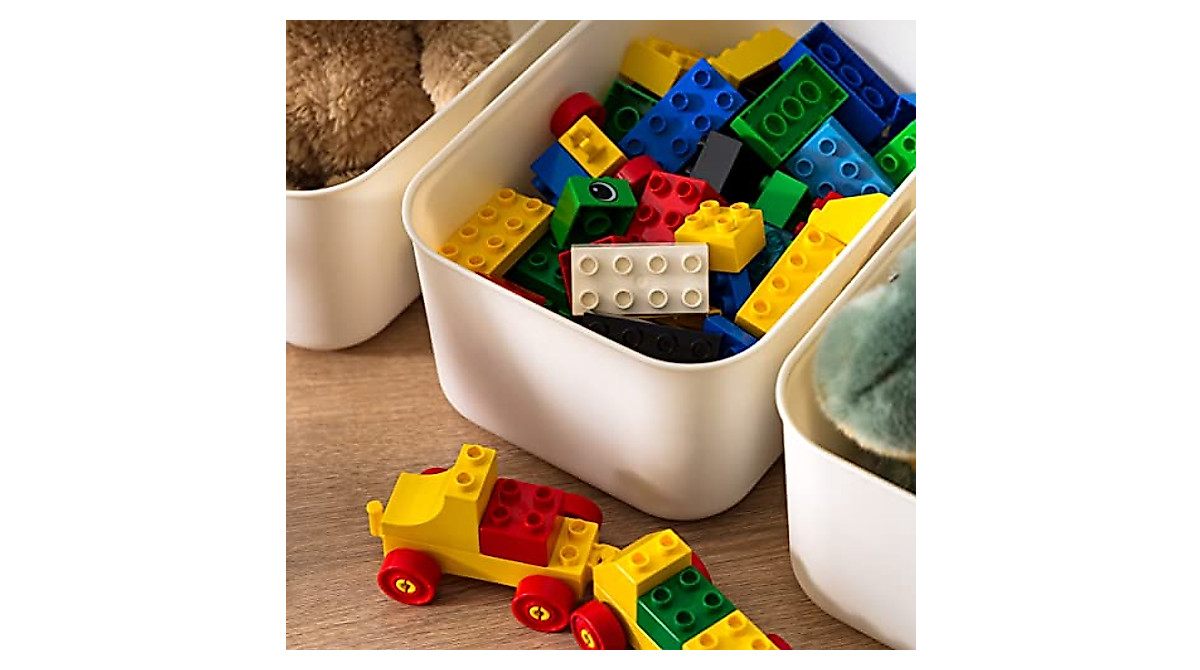 IRIS USA Stackable Storage Bins - 4-Pack, Stylish Organizers