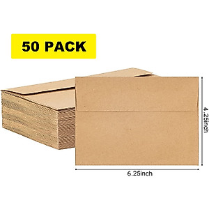50 Pack Kraft Envelopes 4 x 6 Inch Brown Envelopes,A4 Envelopes, Card Envelopes, Kraft Paper Envelopes, Invitation Envelopes, Postcard Envelopes