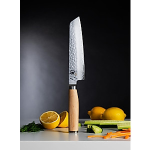 Shun Premier Blonde 6.5" Master Utility Knife, Handcrafted Japanese Knife, VG-MAX Core with Damascus Stainless Steel Cladding, Pakkawood Handle, Precision and Sharpness for Professional and Home Chefs