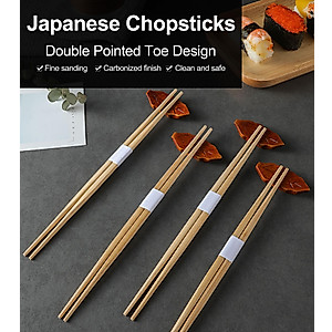 LOROTOCO 100Pairs Bamboo Chopsticks Disposable | Japanese | Sushi | Separated | Non Slip | Pointed Chopsticks-（9.45in）