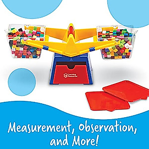 Learning Resources Primary Bucket Balance Teaching Scale - 1 Piece, Ages 3+, Math for Preschoolers, Classroom Balance Scale, Balance Scale for Kids, Science for Kids,Back to School Supplies