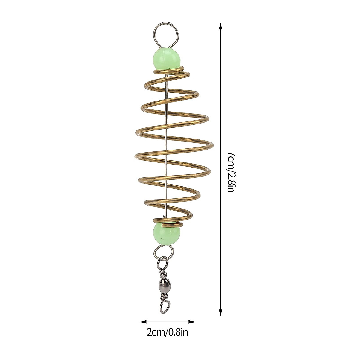 Dilwe Spring Bait Cage, Olive Shape Spring Fishing Tackle Bait Copper Alloy Coil Inline Feeder Lures Cage