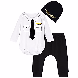 COSLAND Baby Boys Pilot Outfit Infant Halloween Novelty Pant Sets 3-6 Months