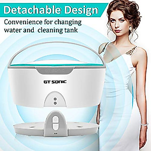 Ultrasonic Cleaner,450ml Ultrasonic Dental Cleaner with Special Denture Tray&Handle,40kHz Ultrasonic Jewelry Cleaner with 5min Auto Shut-Off for Denture Jewelry Necklaces Rings Glasses Watches