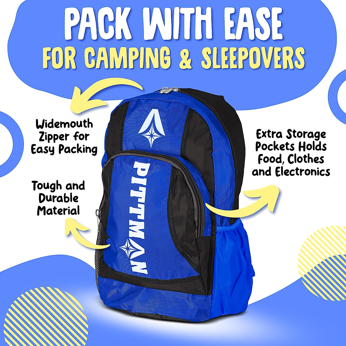 Pittman Outdoors Twin Kid's Air Mattress with Portable Battery Powered Air Pump with Fun Travel Backpack, Blue (PPI-BLU_KIDMAT)