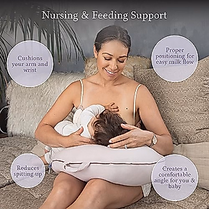 Pharmedoc Nursing Pillow for Breastfeeding – Breast Feeding Pillows for Mom - Bottle Feeding - Support for Mom and Baby - Pregnancy Maternity Pillows, Baby Shower Must Haves - Mocha