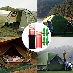 Outdoors Tent Stakes Pegs,SourceTon 10 Pack Tent Pegs Stakes and 4 Pack 4mm Reflective Guy Lines with Cord Adjustment & Pouch,Premium 7" Nail Spike Garden Stakes Camping Pegs for Pitching Camping Tent