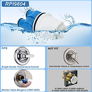 RP19804 Delta Shower Cartridge Replacement for Delta 1300/1400 Series Single Handle Bath Tub and Shower Valves,Fits Delta Select Monitor Valves,Delta RP19804 Cartridge(1993-2007) 1 PCS