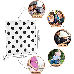 ALAZA White Black Polka Dot Chair Seat Cushion Memory Foam Pads for Home Kitchen Dining Office Chairs Car Seats 15.7" x 15.7" x 1.2"