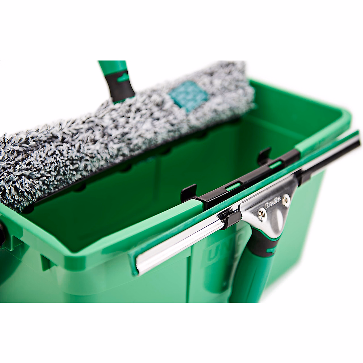 Unger QB12B Bucket 12 litres for Washers up to 35 cm Wide with Litre Scale Including Strainer as Shelf Rectangular Shape