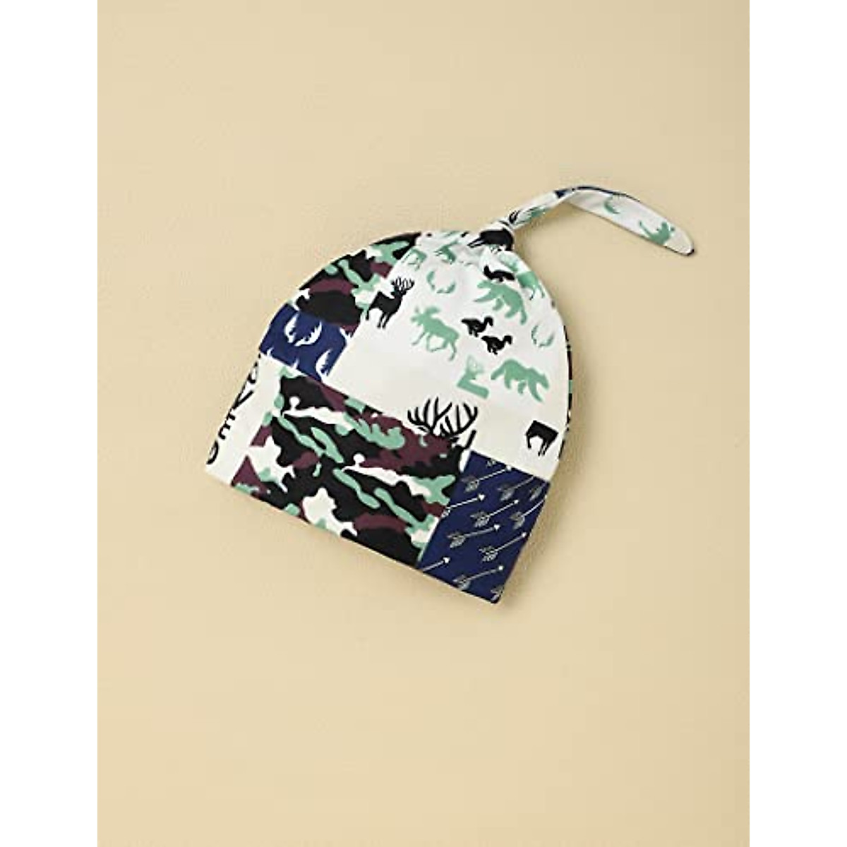 Newborn Baby Boy Clothes Outfits Letter Print Romper + Hunting Elk Pants+Hat 3PC Clothing Set (C-White, 0-3Months)