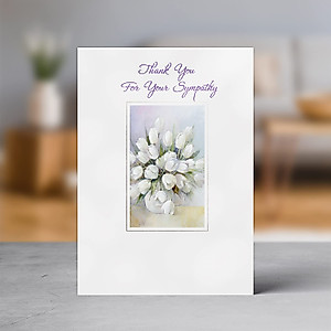 Designer Greetings Thank You for Your Sympathy Cards, Vase of Tulips (8 Sympathy Acknowledgement Thank-You Notes and Envelopes), 3.5" x 5.25", 000-07063-000