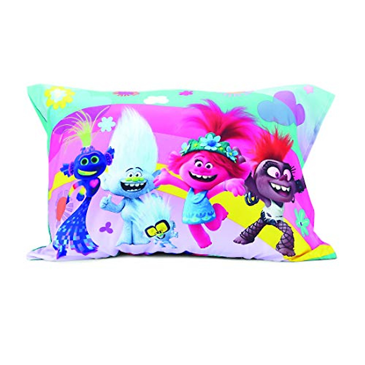 DreamWorks Trolls Troll Lotta Love Fitted Sheet & Pillow Case, Pink, Toddler (TRO263)
