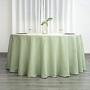Balsa Circle 132 inch Sage Green Round Polyester Tablecloth Fabric Table Cover Linens - for Wedding Party Banquet Reception Events Kitchen Dining