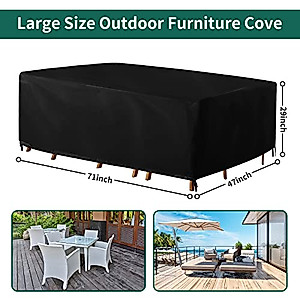 Patio Furniture Covers, Smdodddy Waterproof Rectangular Patio Furniture Set Cover, Patio Covers 79" L x 63" W x 28" H Outdoor Sectional Sofa Set Covers, Outdoor Patio Table Covers Fit for 8-10 Seats (79" L x 63" W x 28" H)