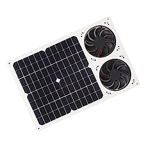 Solar Panel Fan Kit Household Greenhouse Rv Exhaust Fan Pet Portable Chicken Coops Single Crystal 40W Vent Sheds for Double Fan Waterproof 6 Inches Dual Solar Panels