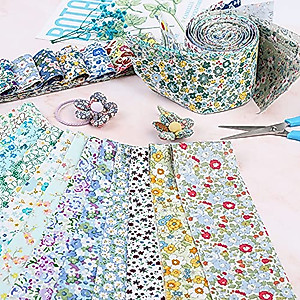 45 Pcs Fabric Jelly Rolls, Jelly Roll Fabric Strips for Quilting, Patchwork Craft Cotton Quilting Fabric, Quilting Fabric, Plain Weave Cotton Fabric（Blue Series)