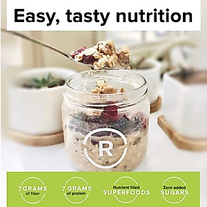 Real Made Organic Overnight Oats Apple Coconut, 5 Meals 2.12oz Packets, No Sugar Added, Certified Organic Non - GMO, Vegan, Gluten Free Ingredients, Great Source of Protein and Fiber