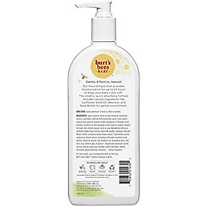 Burt's Bees Baby Lotion for Sensitive Skin, Nourishing Baby Care, Non-Irritating, Original Scent, 12 Ounce