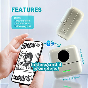 TRENDPJA - Mini Printer, Sticker Maker Machine, Bluetooth Printer for Phone, Small Pocket Printer, Wireless Label Printer, Thermal Mini Printer, Bluetooth Photo Printer for Scrapbooks, and DIY Crafts